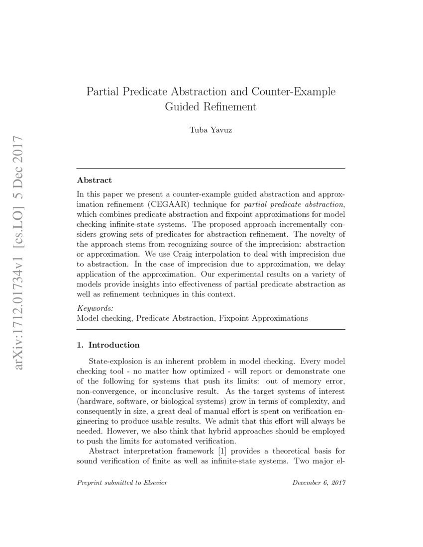 Partial Predicate Abstraction And Counter Example Guided Refinement Deepai