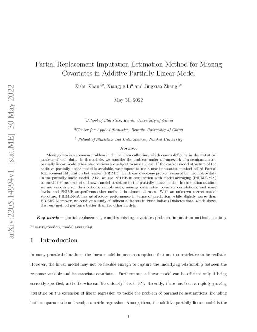 Partial Replacement Imputation Estimation Method For Complex Missing Covariates In Additive