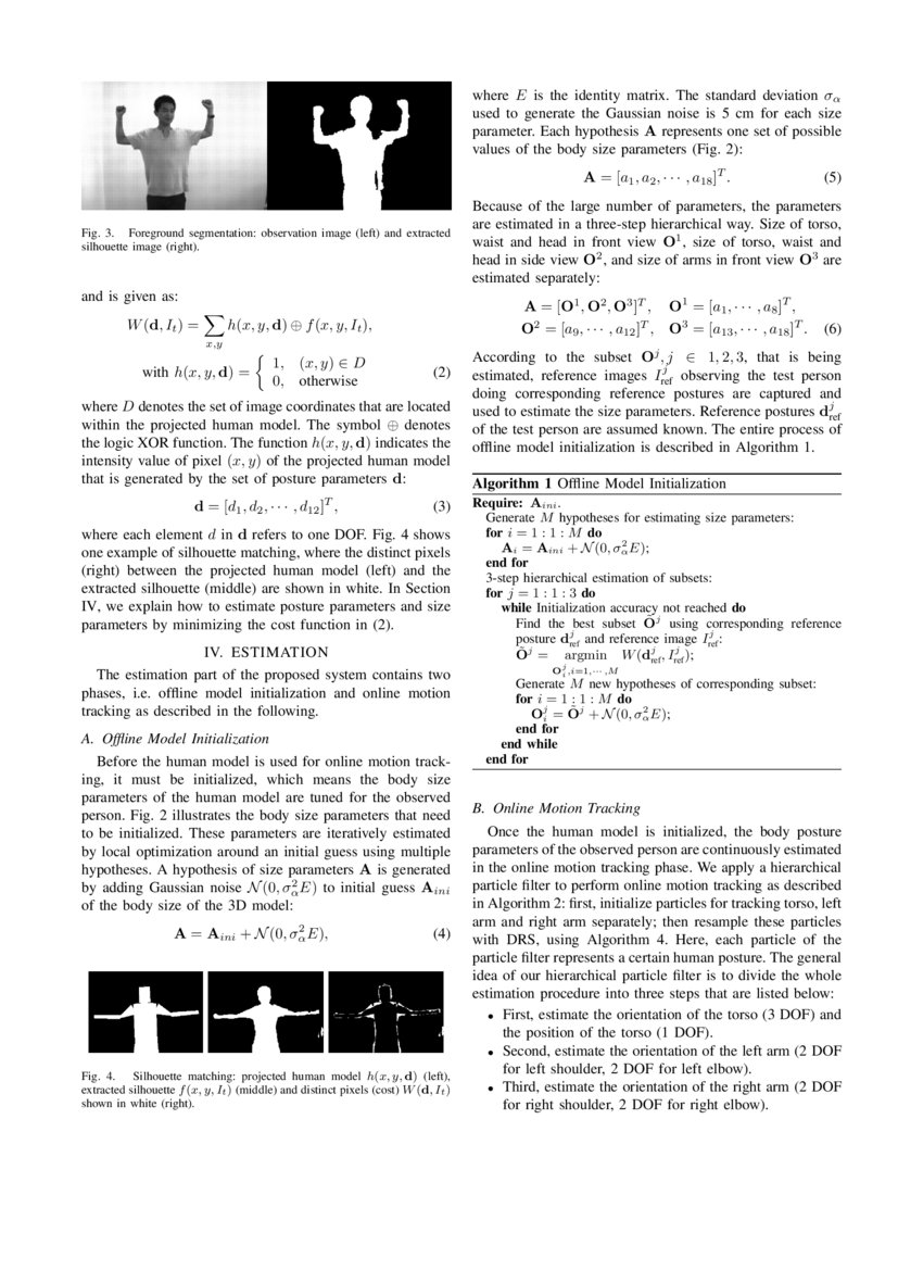 Particle Filter Based Monocular Human Tracking With A 3d Cardbox Model And A Novel Deterministic