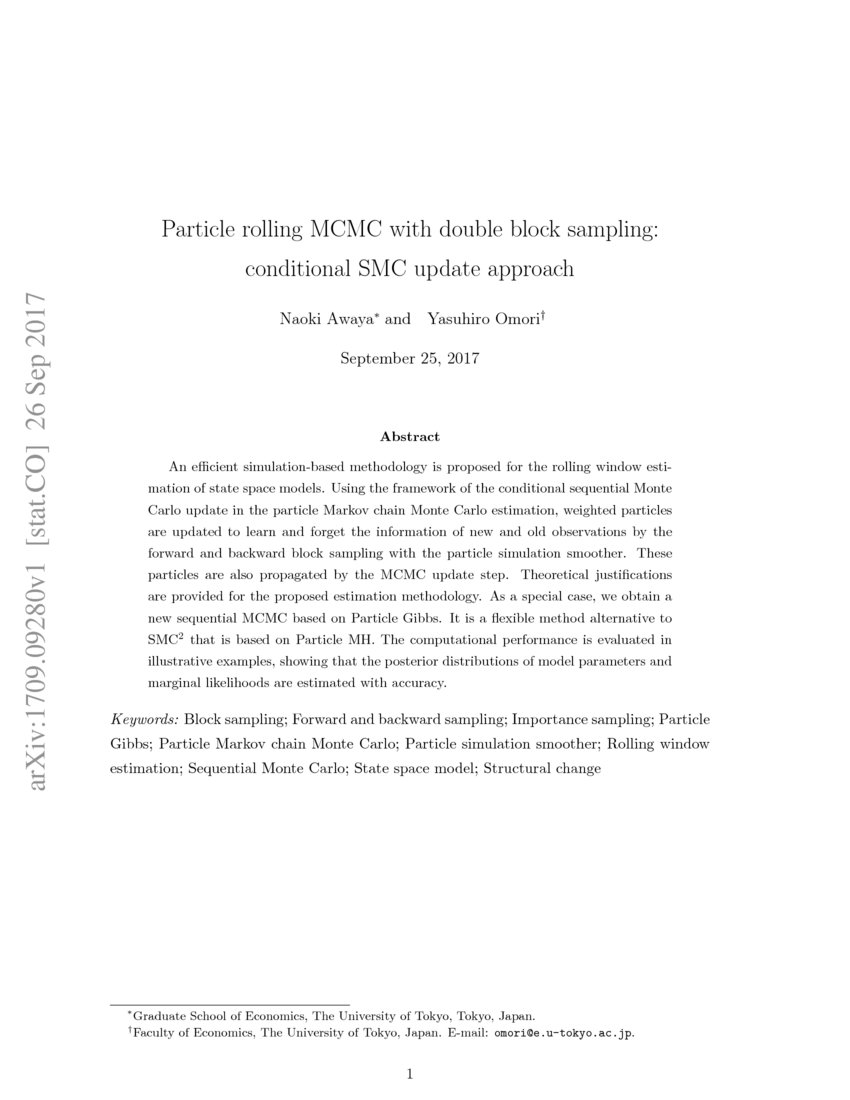 Particle rolling MCMC with double block sampling: conditional SMC update approach | DeepAI