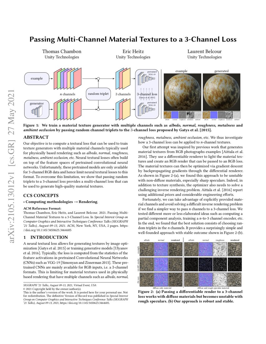 Passing Multi-Channel Material Textures to a 3-Channel Loss | DeepAI