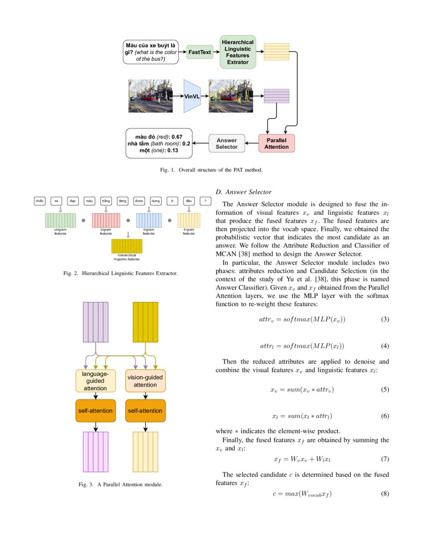 PAT: Parallel Attention Transformer for Visual Question Answering in Vietnamese | DeepAI