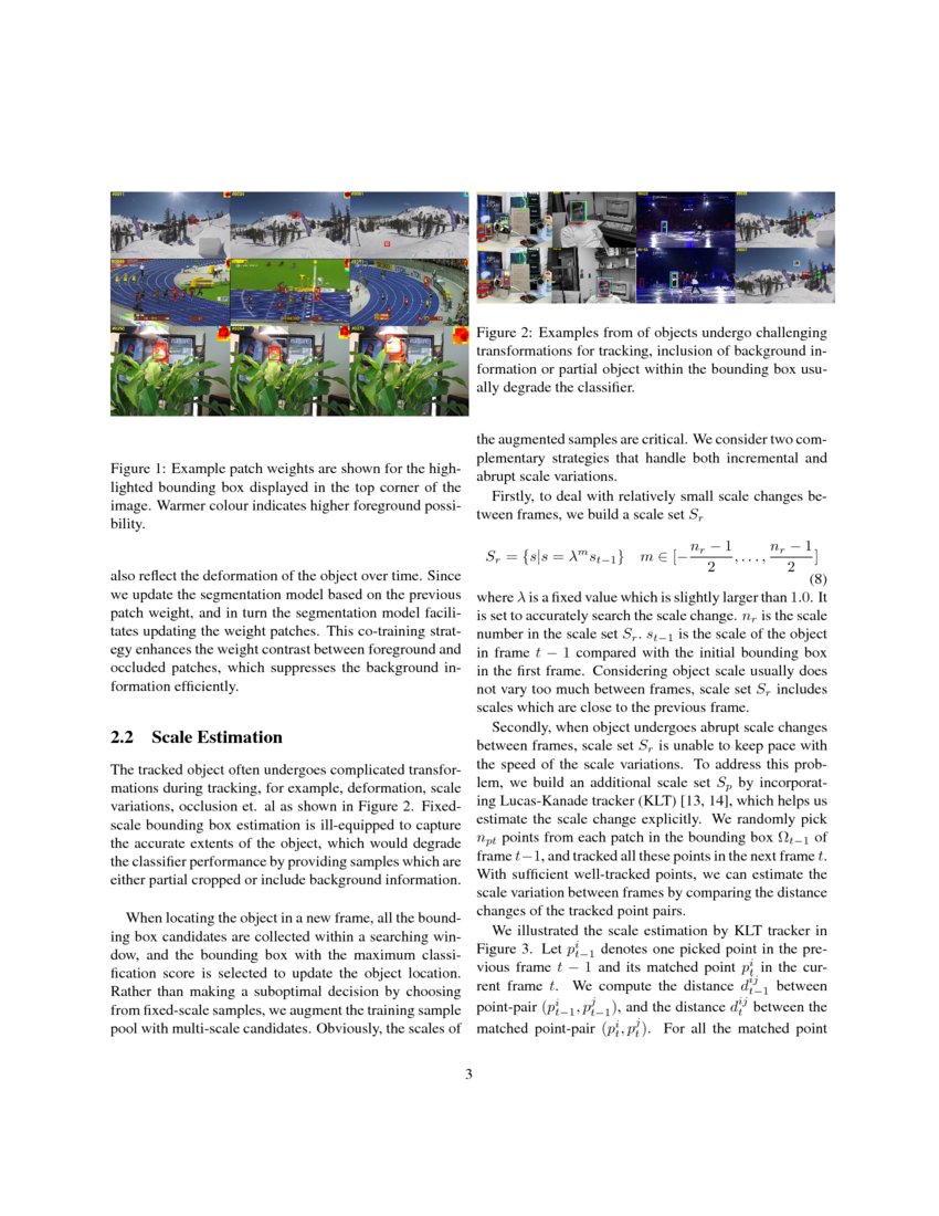 Patch Based Adaptive Weighting With Segmentation And Scale Pawss For Visual Tracking Deepai