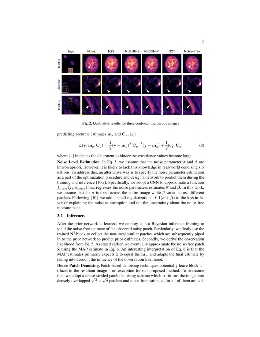 Patch Based Non Local Bayesian Networks For Blind Confocal Microscopy