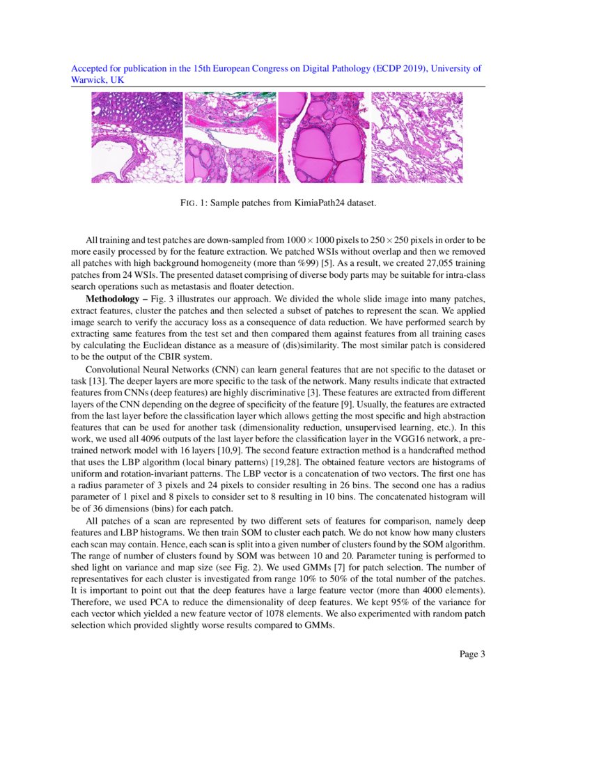 Patch Clustering For Representation Of Histopathology Images Deepai