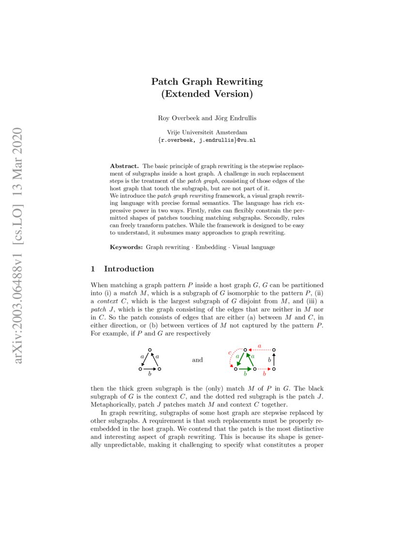 Patch Graph Rewriting | DeepAI