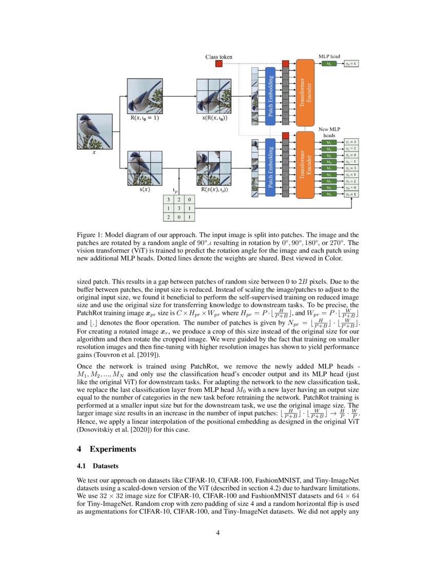PatchRot: A Self-Supervised Technique for Training Vision Transformers | DeepAI