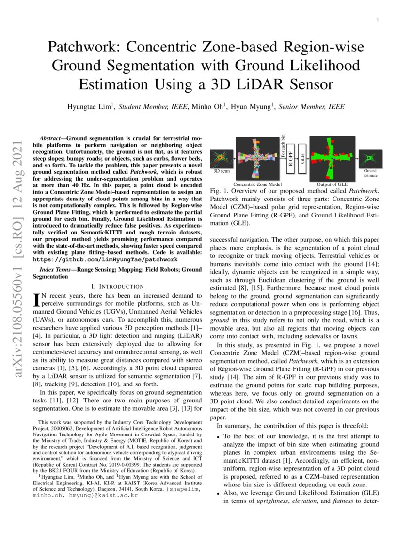 Patchwork: Concentric Zone-based Region-wise Ground Segmentation with Ground Likelihood ...