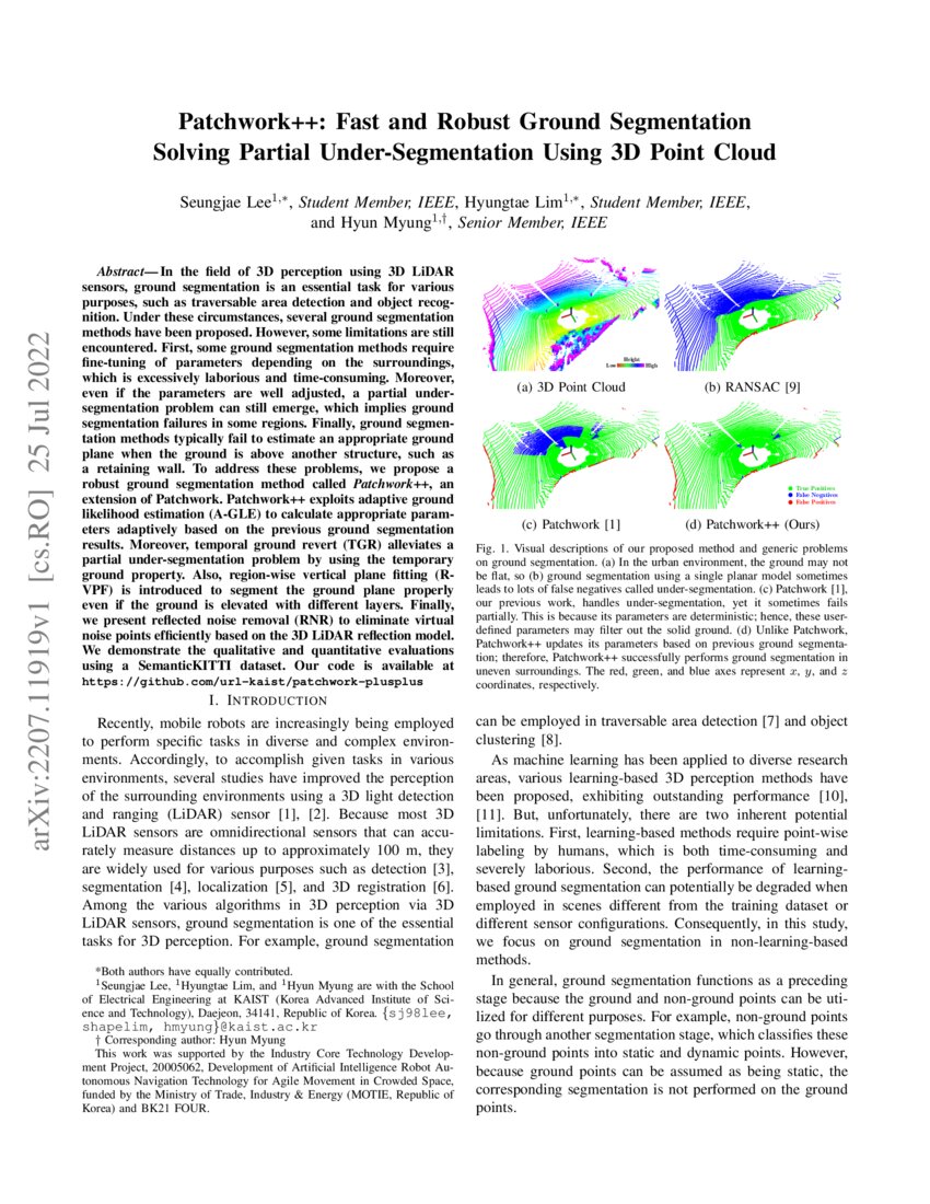 Patchwork Fast And Robust Ground Segmentation Solving Partial Under Segmentation Using 3d