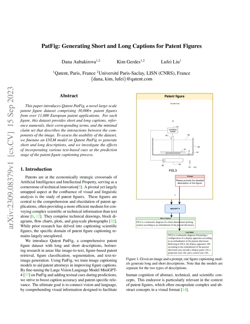 PatFig: Generating Short and Long Captions for Patent Figures | DeepAI