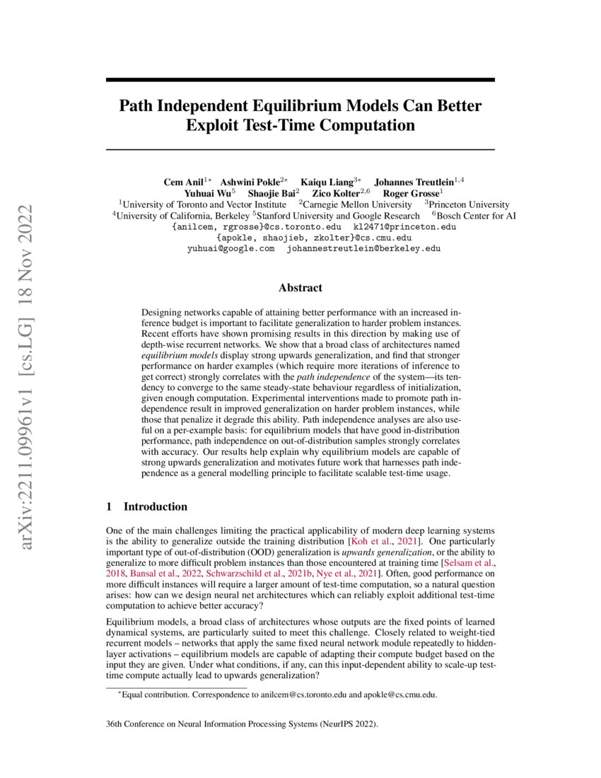 Path Independent Equilibrium Models Can Better Exploit Test-Time ...
