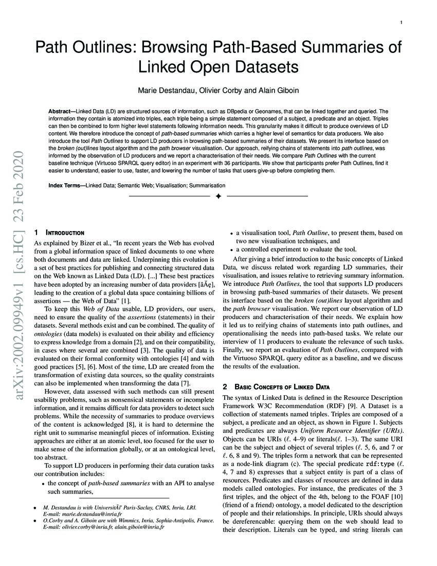 Path Outlines: Browsing Path-Based Summaries of Linked Open Datasets ...