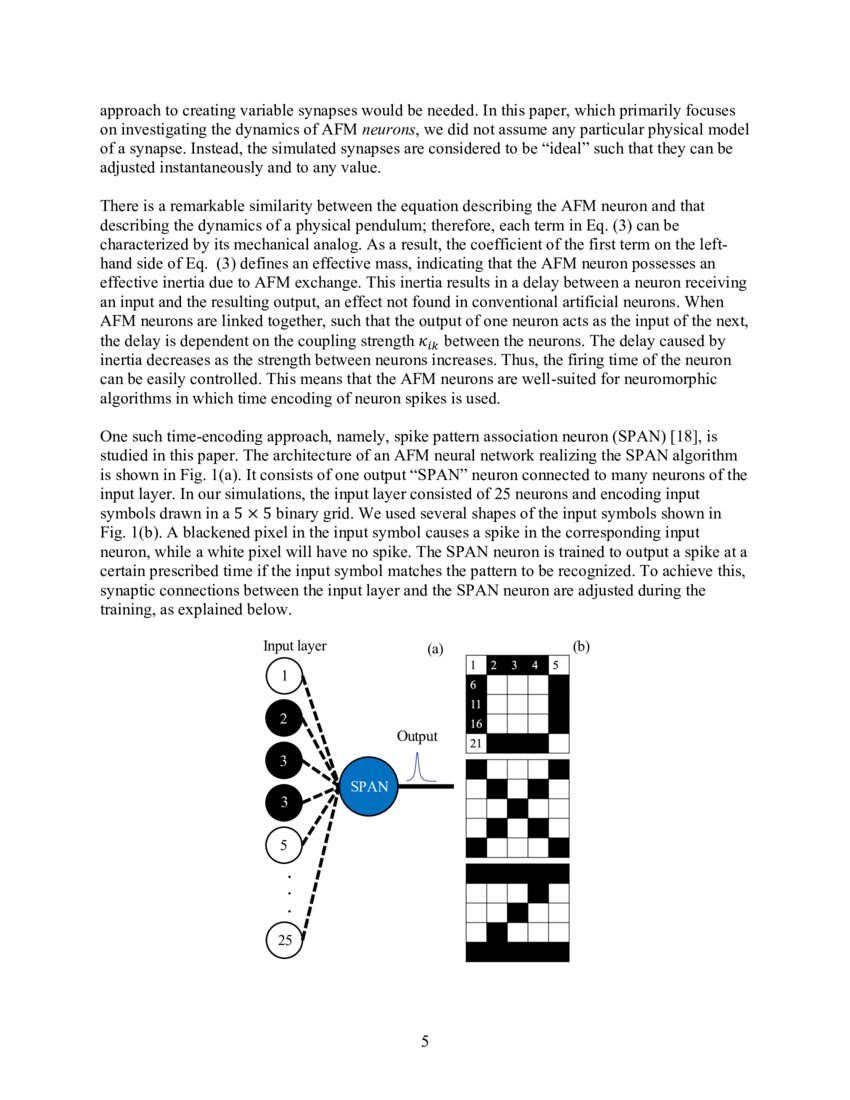 Pattern Recognition Using Spiking Antiferromagnetic Neurons Deepai