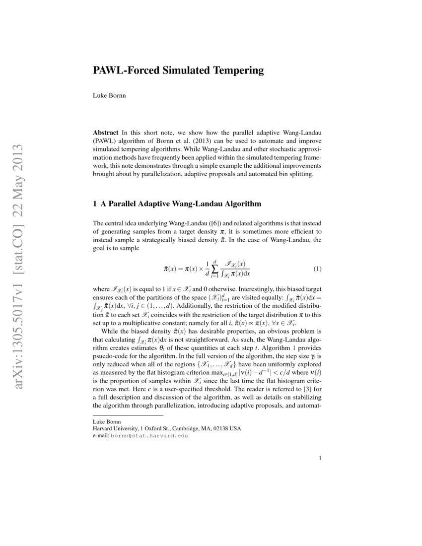 PAWL-Forced Simulated Tempering | DeepAI