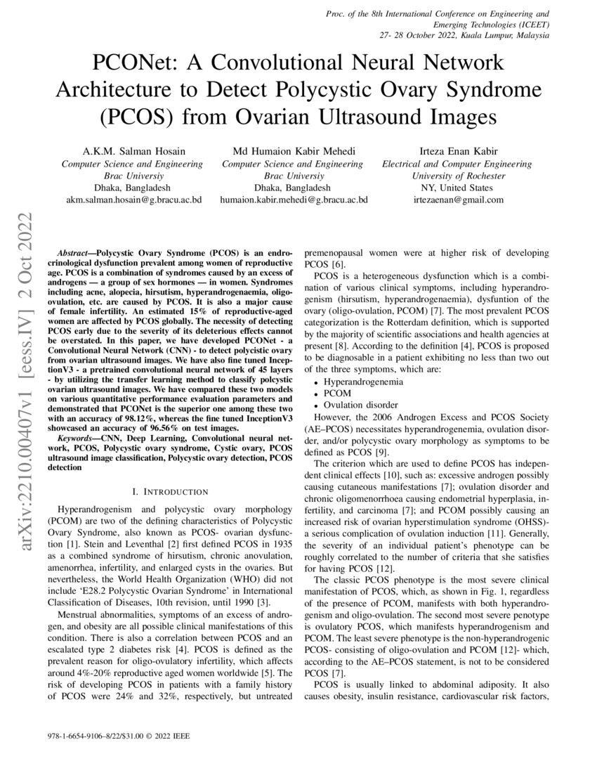 PCONet: A Convolutional Neural Network Architecture to Detect ...