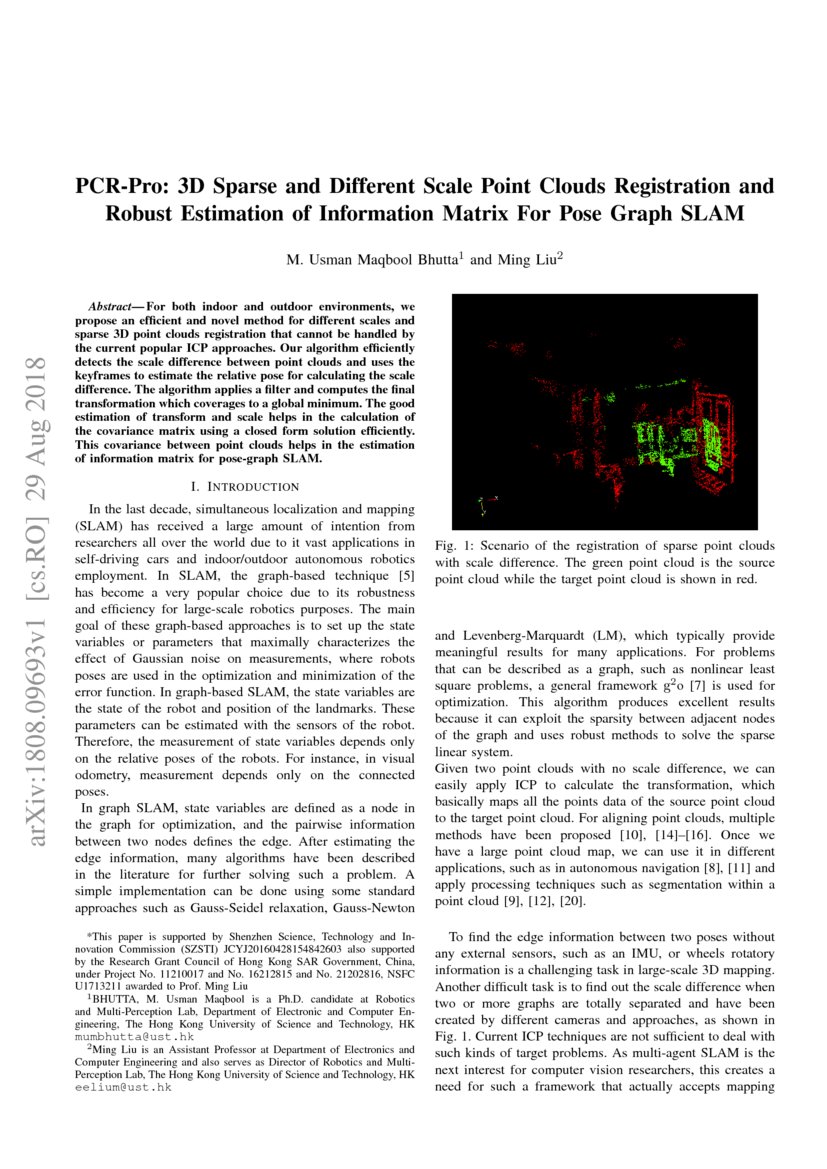 Pcr Pro 3d Sparse And Different Scale Point Clouds Registration And Robust Estimation Of