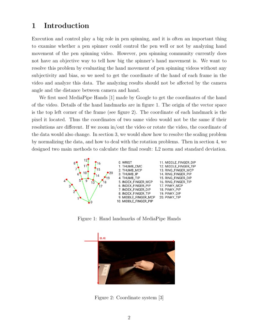 Pen Spinning Hand Movement Analysis Using MediaPipe Hands | DeepAI