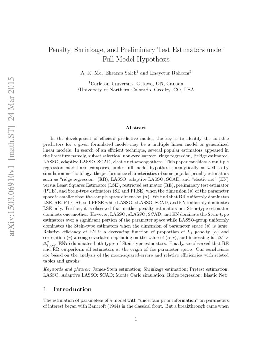 Penalty Shrinkage And Preliminary Test Estimators Under Full Model