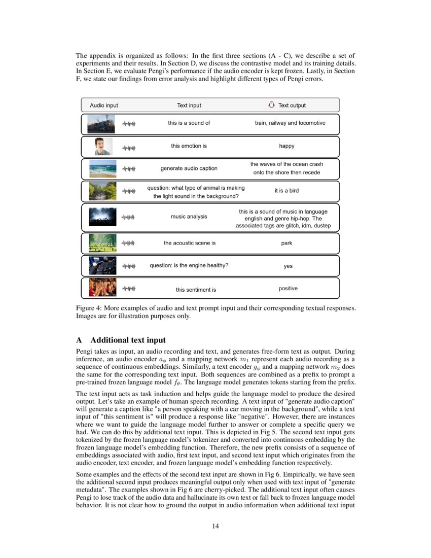 Pengi: An Audio Language Model for Audio Tasks | DeepAI
