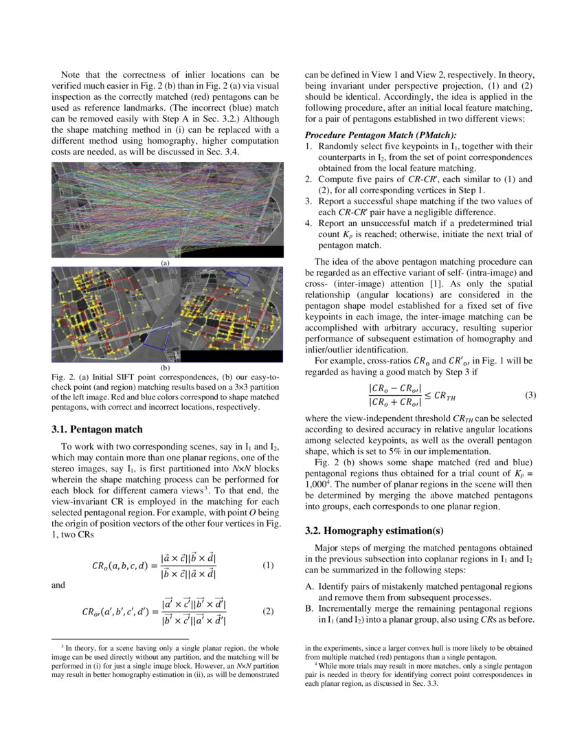 Pentagon Match Pmatch Identification Of View Invariant Planar