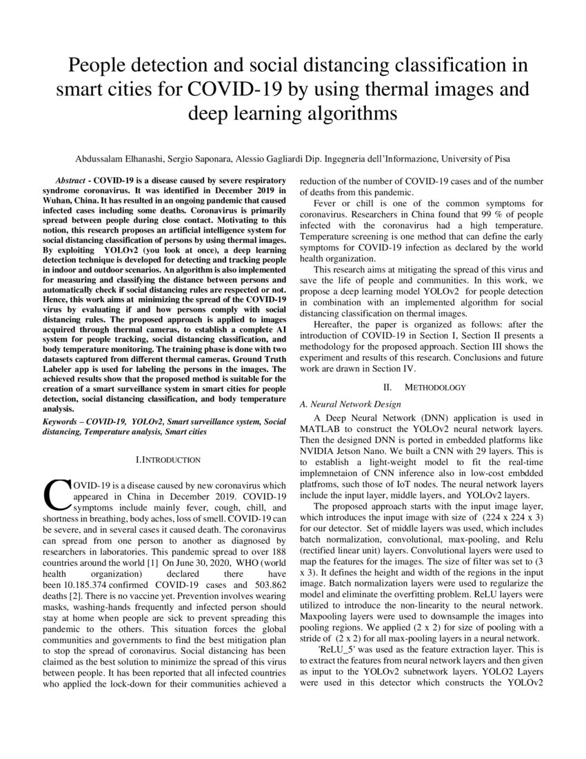 People Detection And Social Distancing Classification In Smart Cities