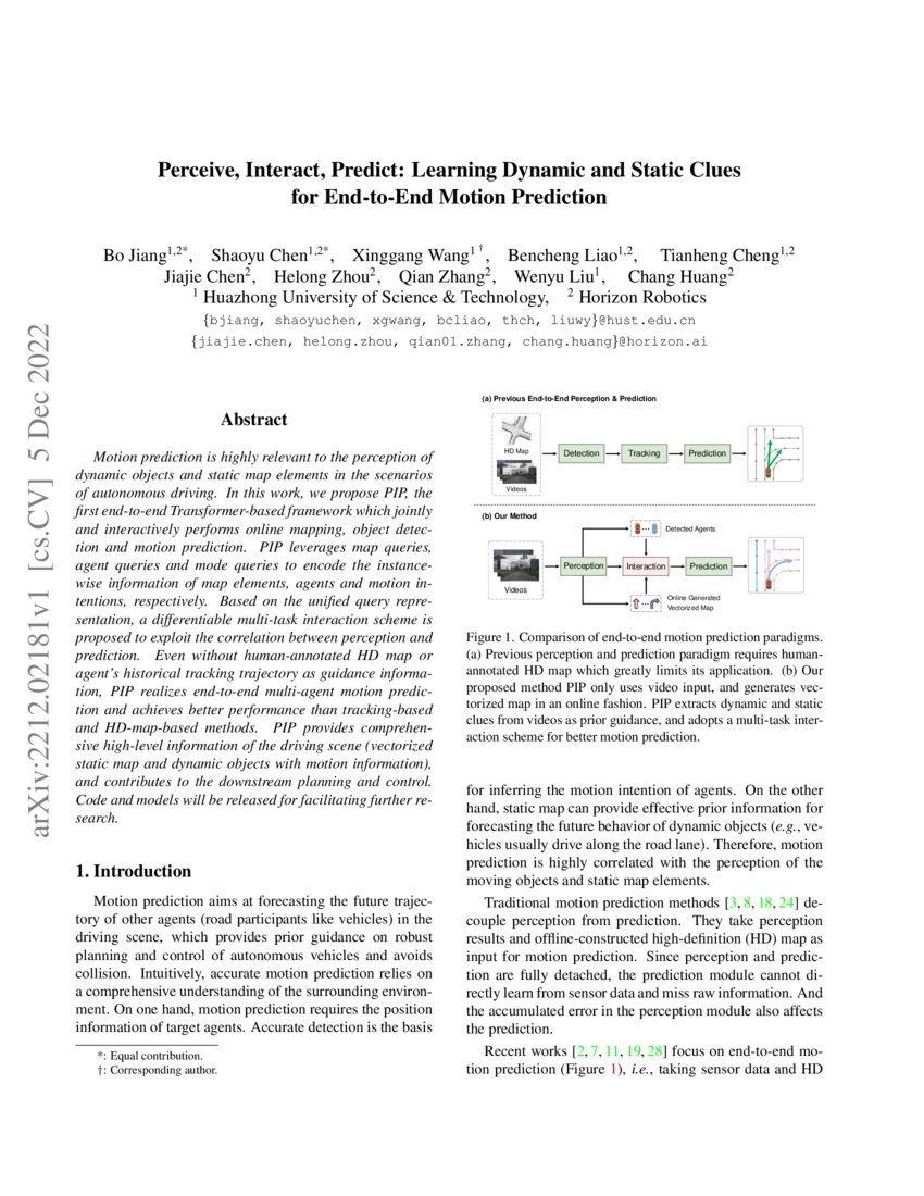 Perceive, Interact, Predict: Learning Dynamic and Static Clues for End ...