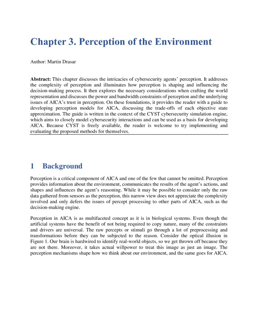 Perception of the Environment | DeepAI