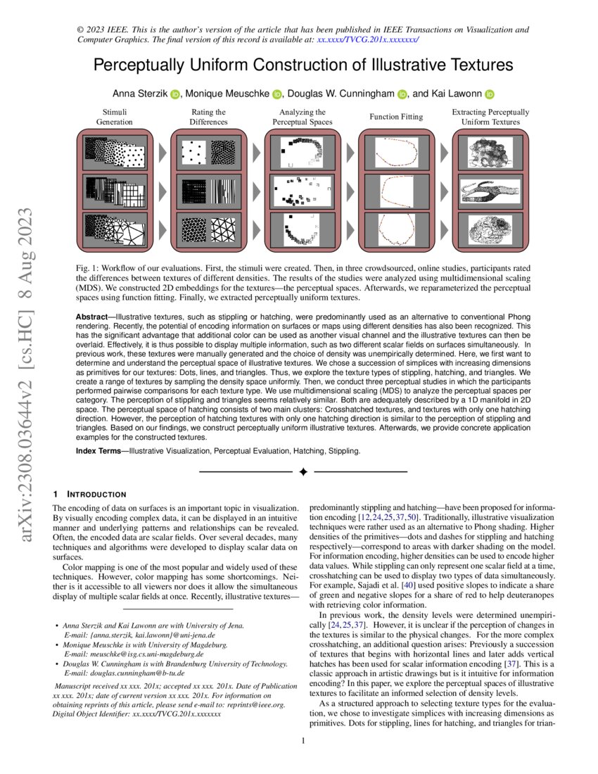 Perceptually Uniform Construction of Illustrative Textures | DeepAI