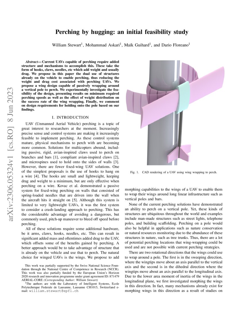 Perching by hugging: an initial feasibility study | DeepAI