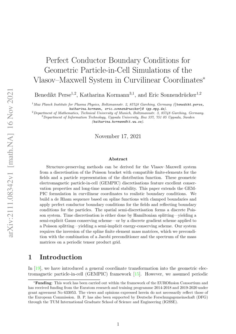 Perfect Conductor Boundary Conditions For Geometric Particle In Cell Simulations Of The Vlasov