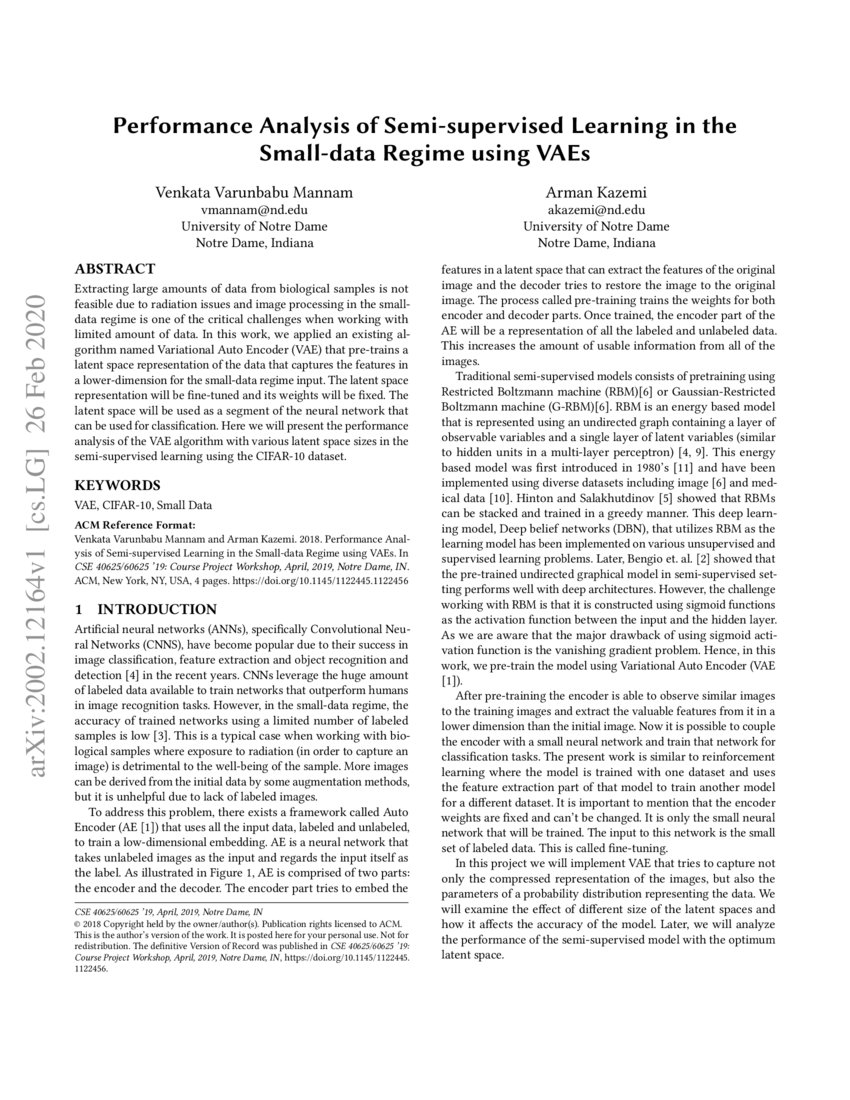 Performance Analysis of Semi-supervised Learning in the Small-data ...