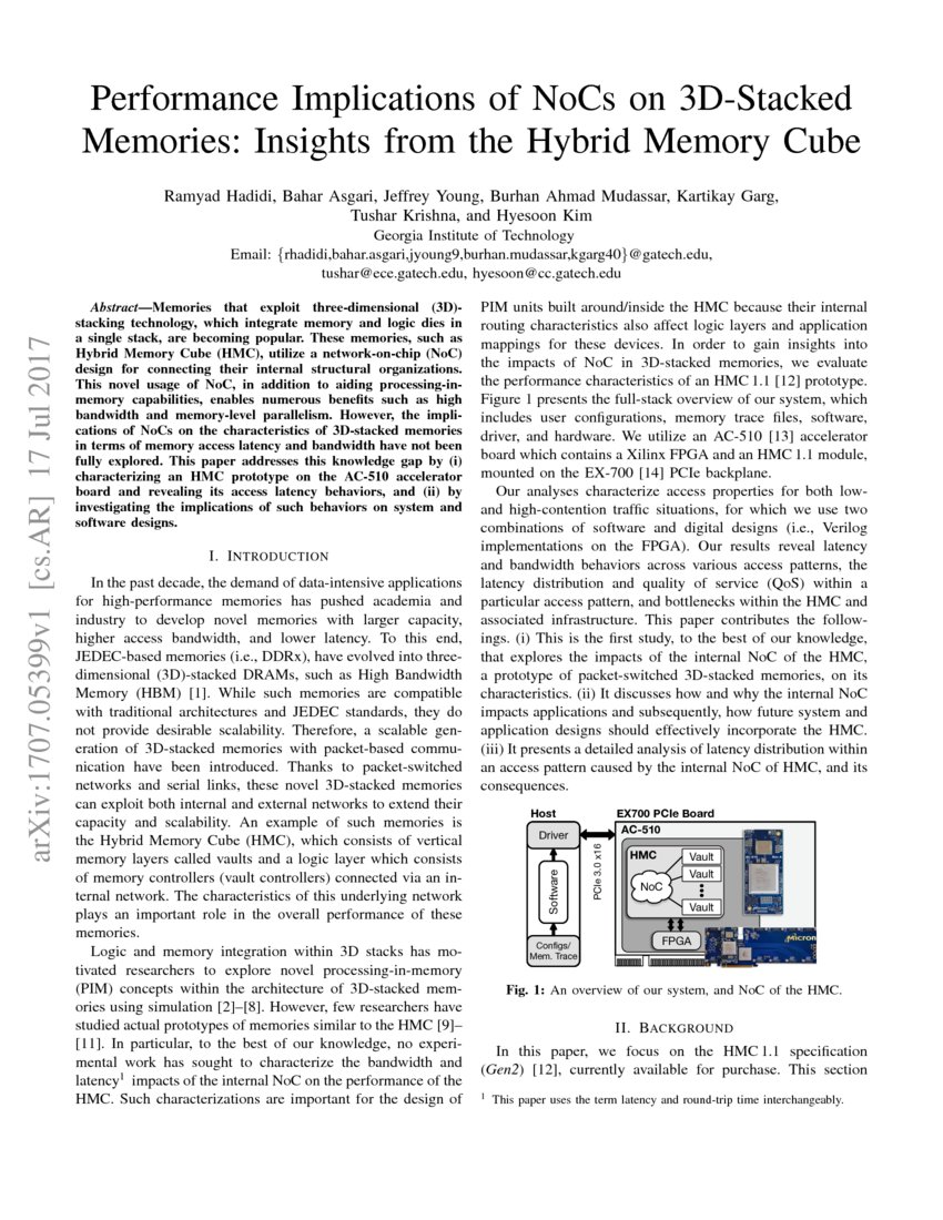 Performance Implications of NoCs on 3D-Stacked Memories: Insights from ...