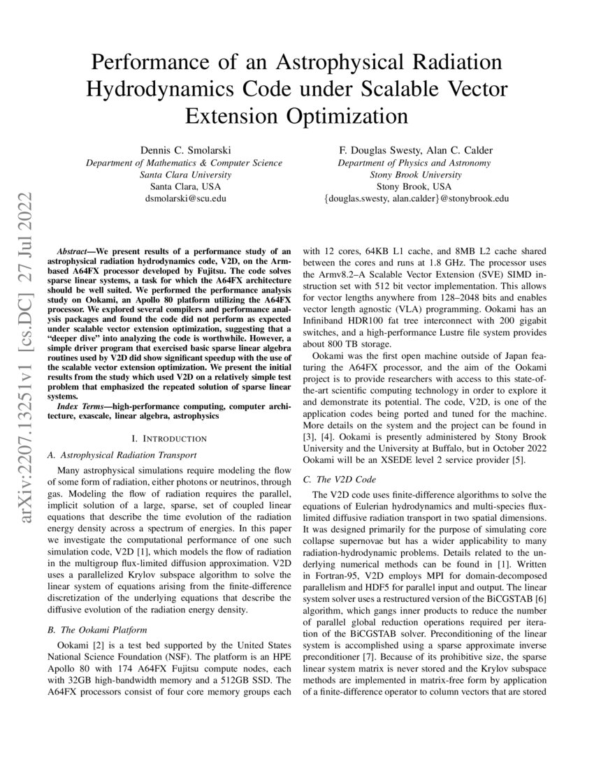 Performance of an Astrophysical Radiation Hydrodynamics Code under Scalable Vector Extension ...