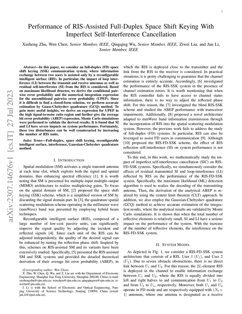 Performance Of Ris Assisted Full Duplex Space Shift Keying With Imperfect Self Interference