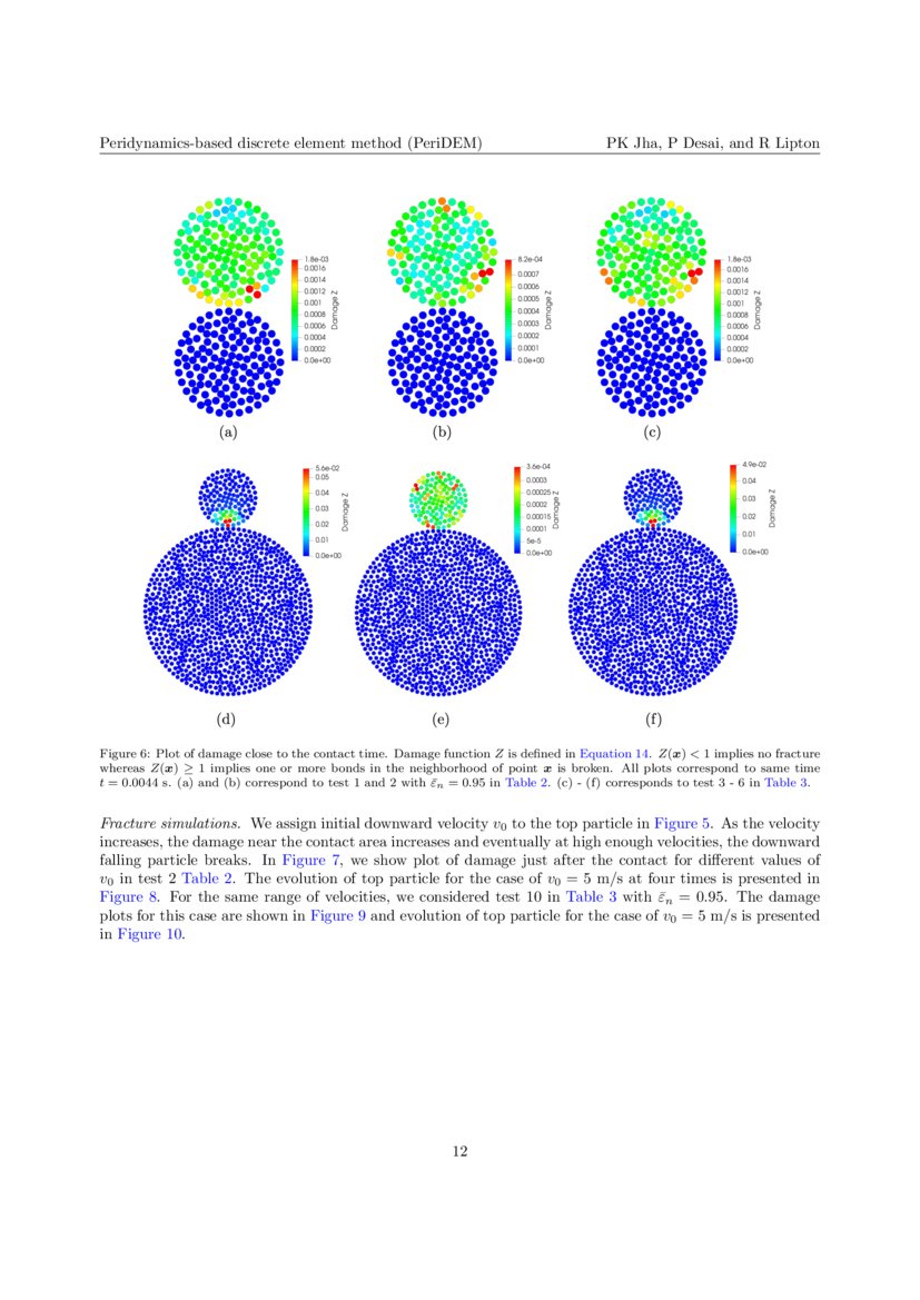 Peridynamics Based Discrete Element Method Peridem Model Of Granular