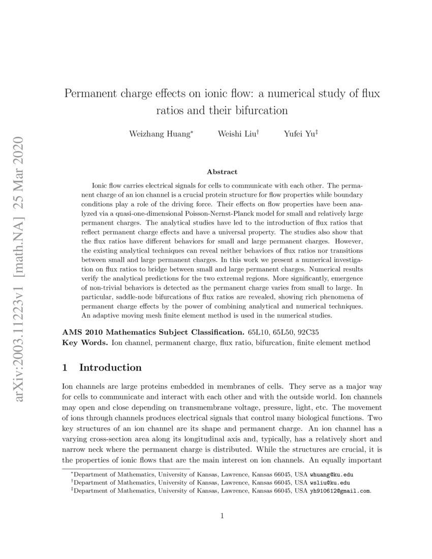 Permanent charge effects on ionic flow: a numerical study of flux ...