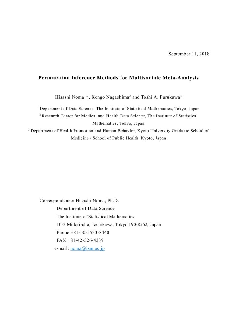 Permutation Inference Methods For Multivariate Meta Analysis Deepai 4695