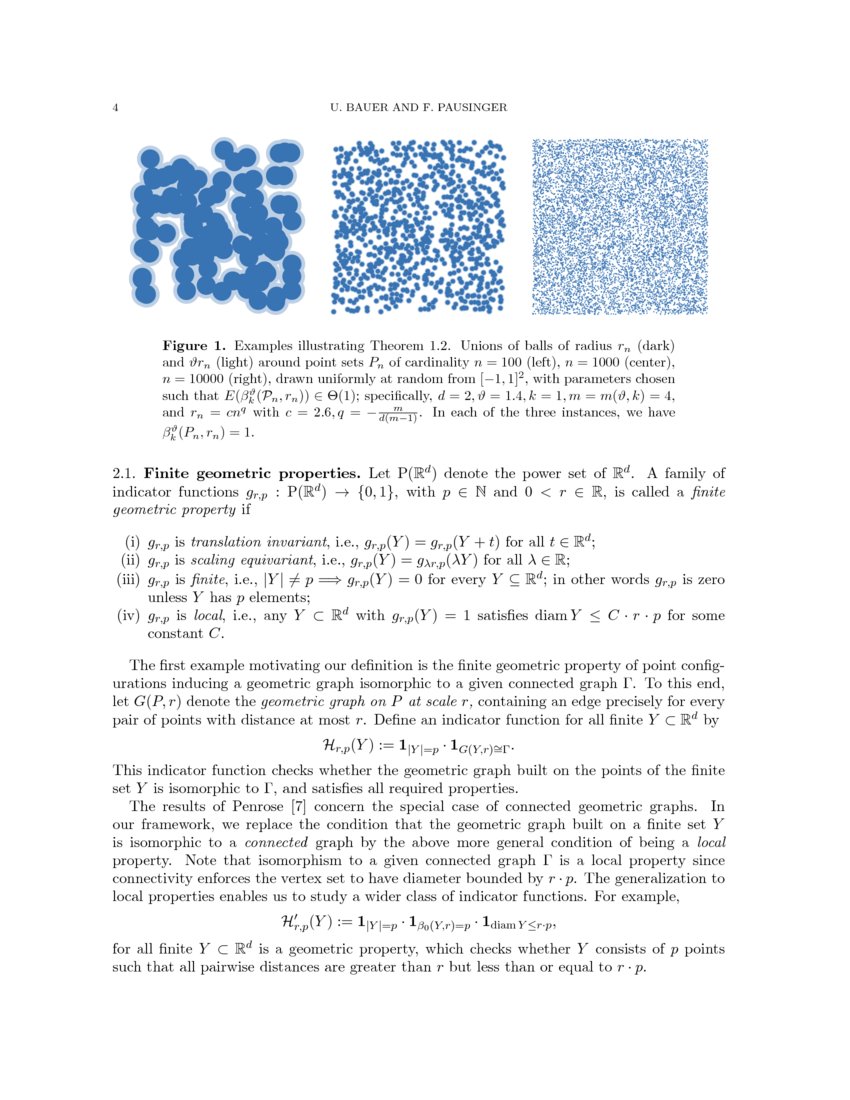 Persistent Betti numbers of random Čech complexes | DeepAI