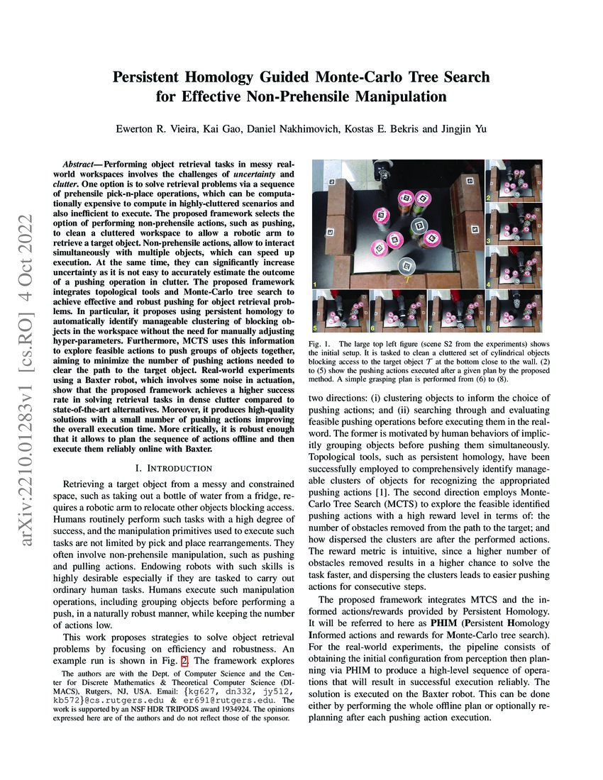 Persistent Homology Guided Monte-Carlo Tree Search for Effective Non ...