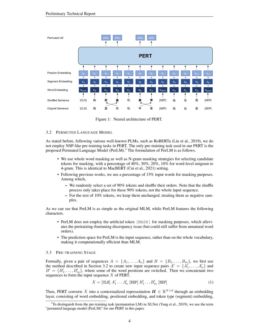PERT: Pre-training BERT with Permuted Language Model | DeepAI PERT: Pre-training BERT with Permuted Language Model | DeepAI