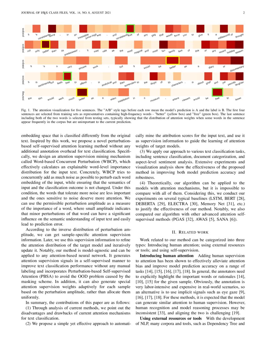 Perturbation Based Self Supervised Attention For Attention Bias In Text Classification Deepai