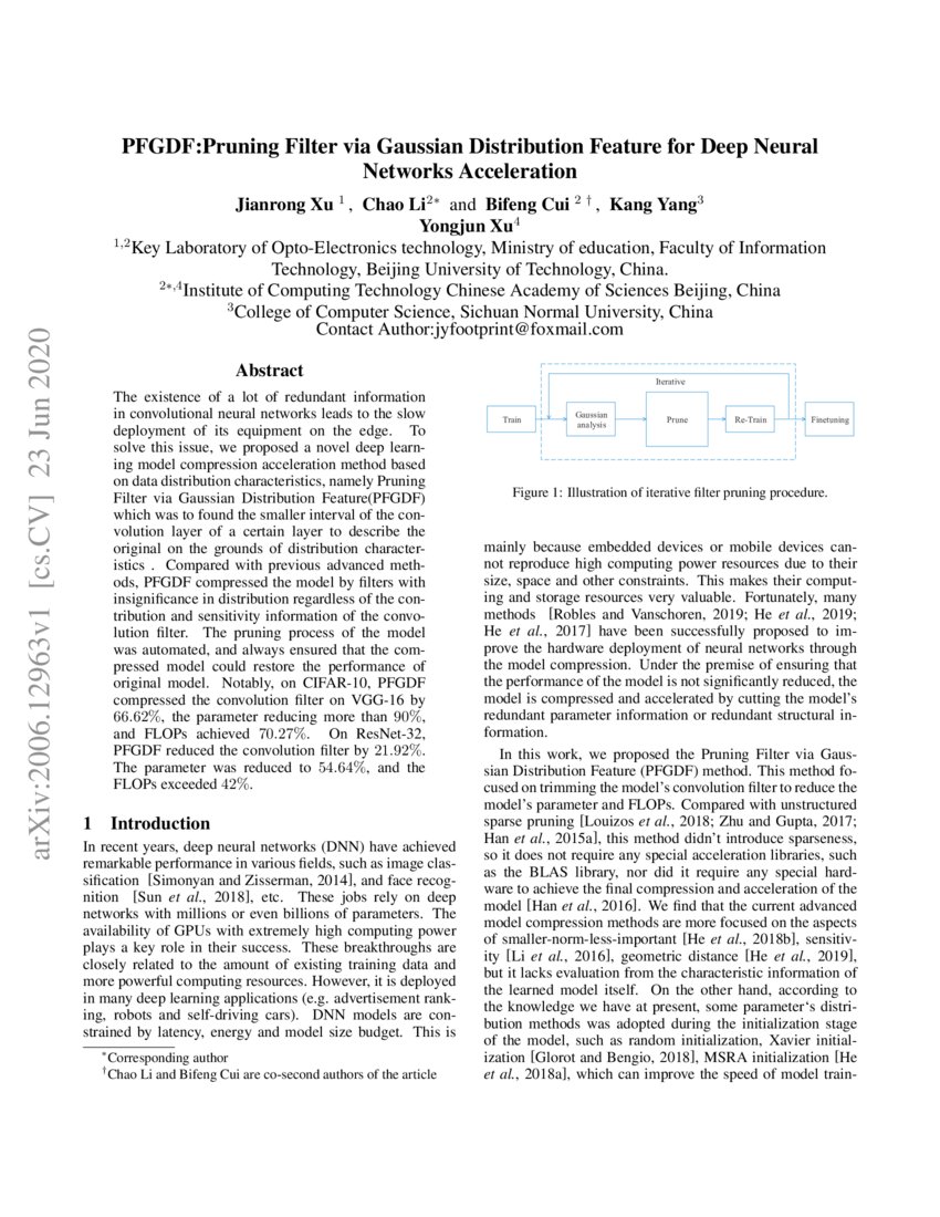 Pfgdf Pruning Filter Via Gaussian Distribution Feature For Deep Neural Networks Acceleration
