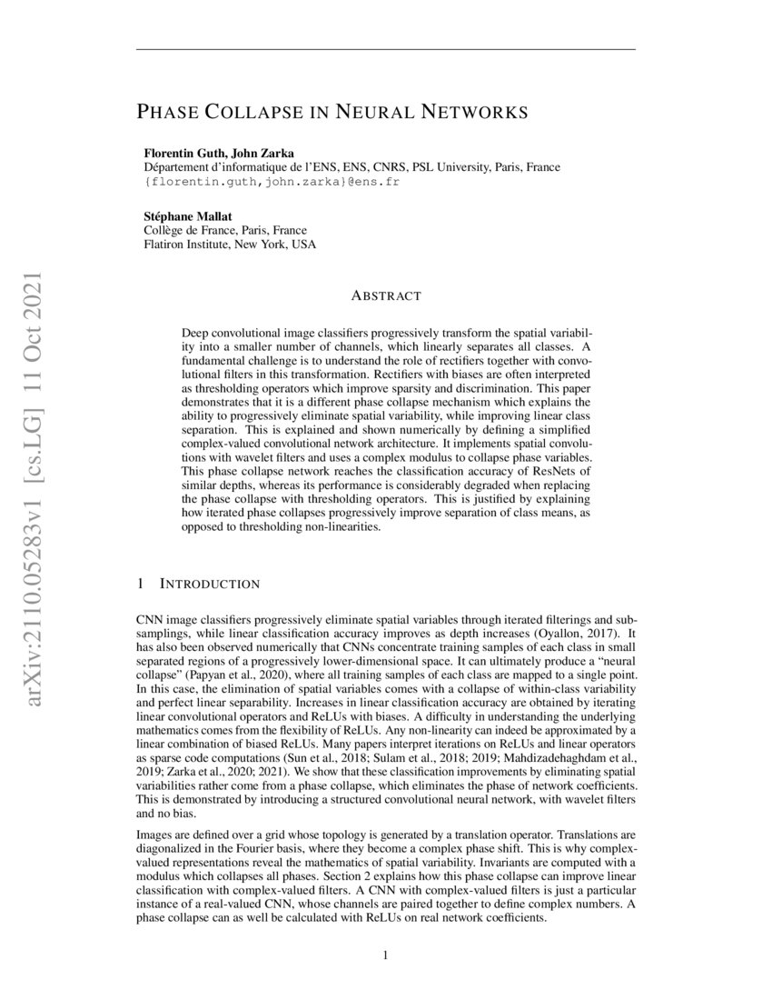 Phase Collapse in Neural Networks | DeepAI