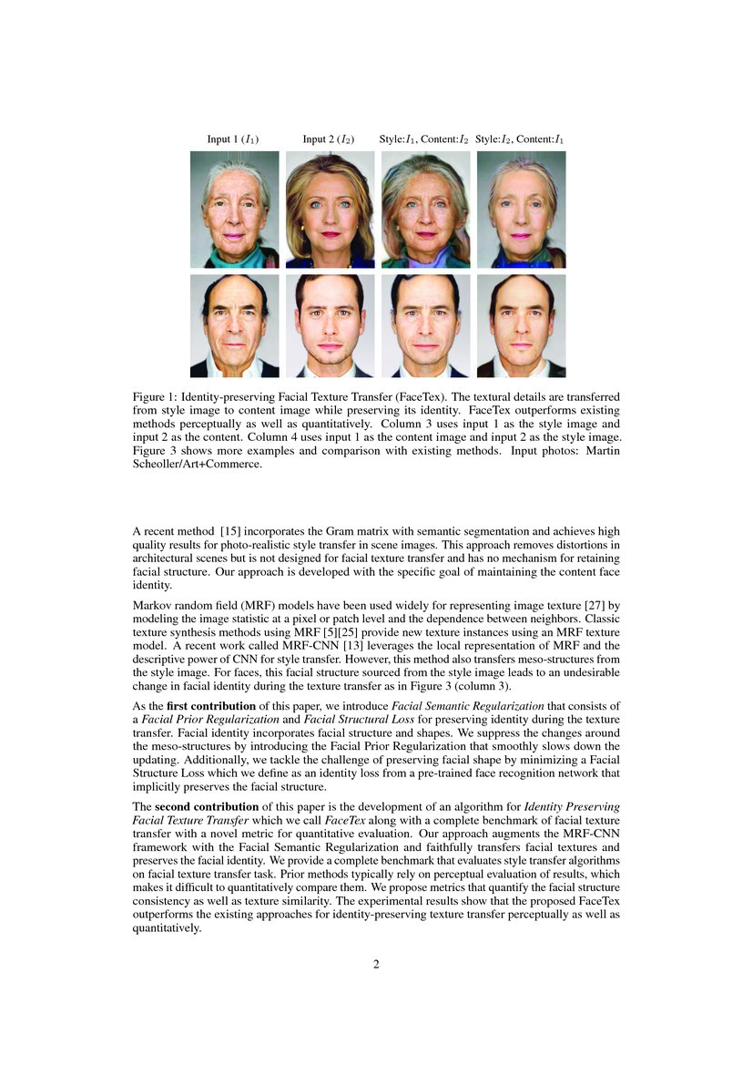 Photo-realistic Facial Texture Transfer | DeepAI
