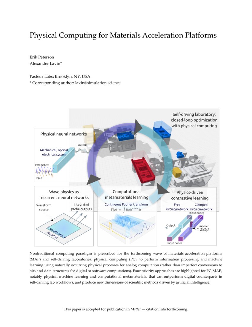 Physical Computing for Materials Acceleration Platforms | DeepAI