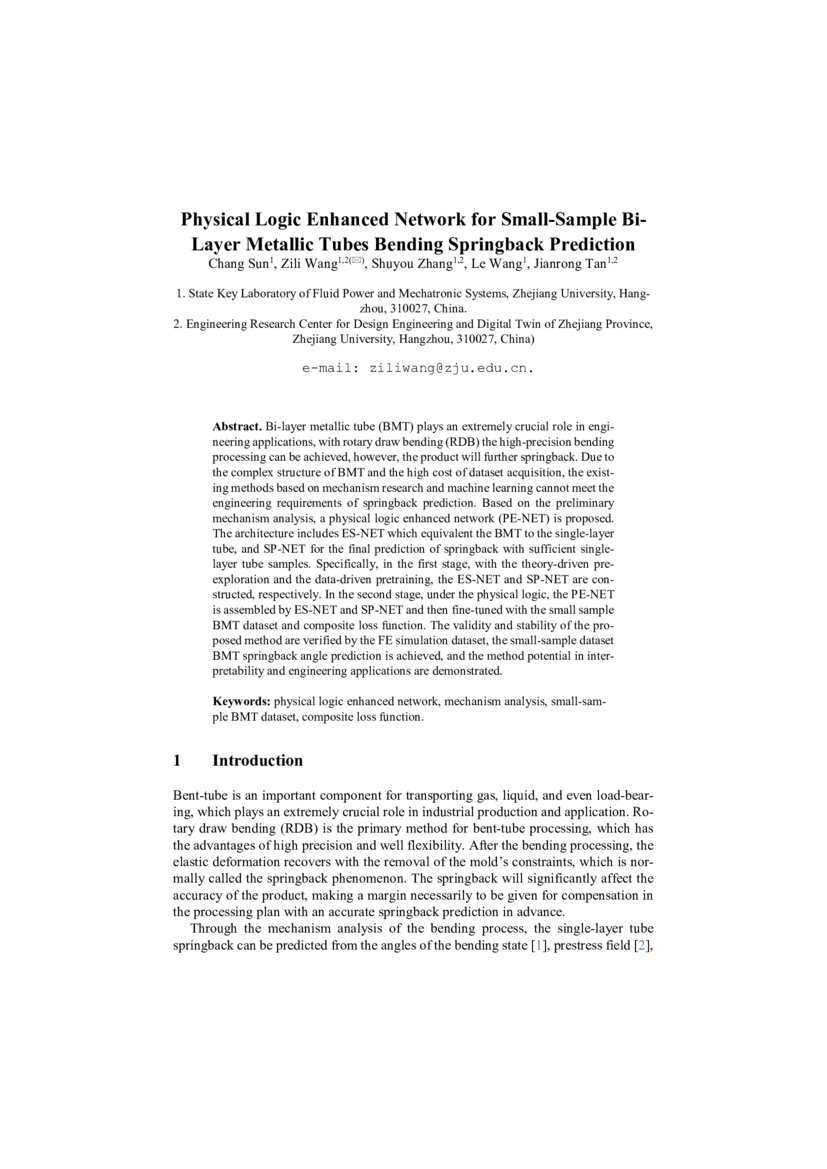 Physical Logic Enhanced Network for Small-Sample Bi-Layer Metallic Tubes Bending Springback ...