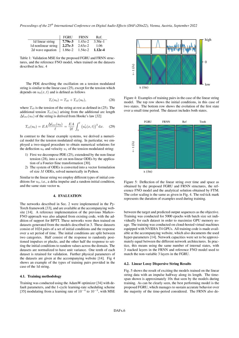 Physical Modeling using Recurrent Neural Networks with Fast Convolutional Layers | DeepAI