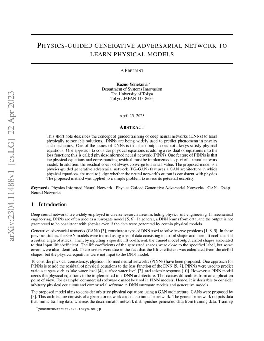 Physics-guided generative adversarial network to learn physical models ... Physics-guided generative adversarial network to learn physical models ...