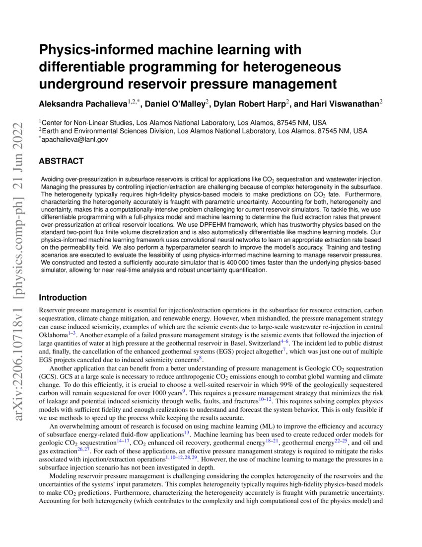 Physics-informed machine learning with differentiable programming for ...