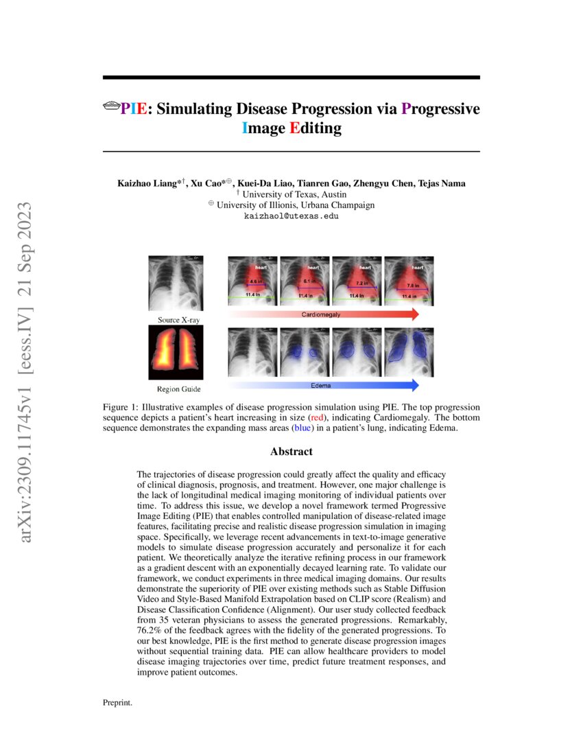 PIE: Simulating Disease Progression via Progressive Image Editing | DeepAI